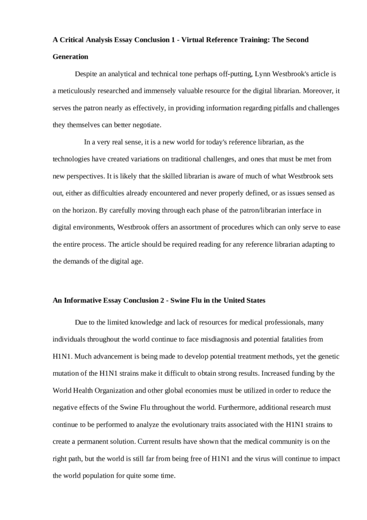 Essay Conclusion Examples Sample ️ Bookwormlab.com