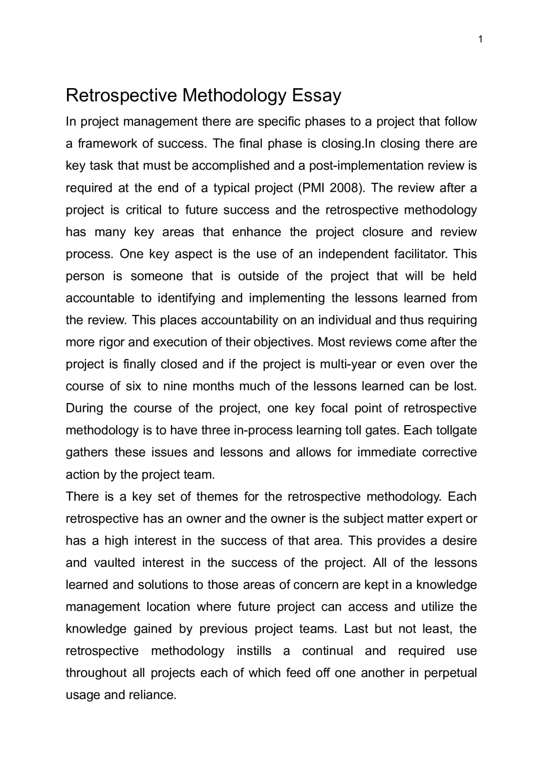 Retrospective Essay: How to write, Example, Sample ?? BookWormLab