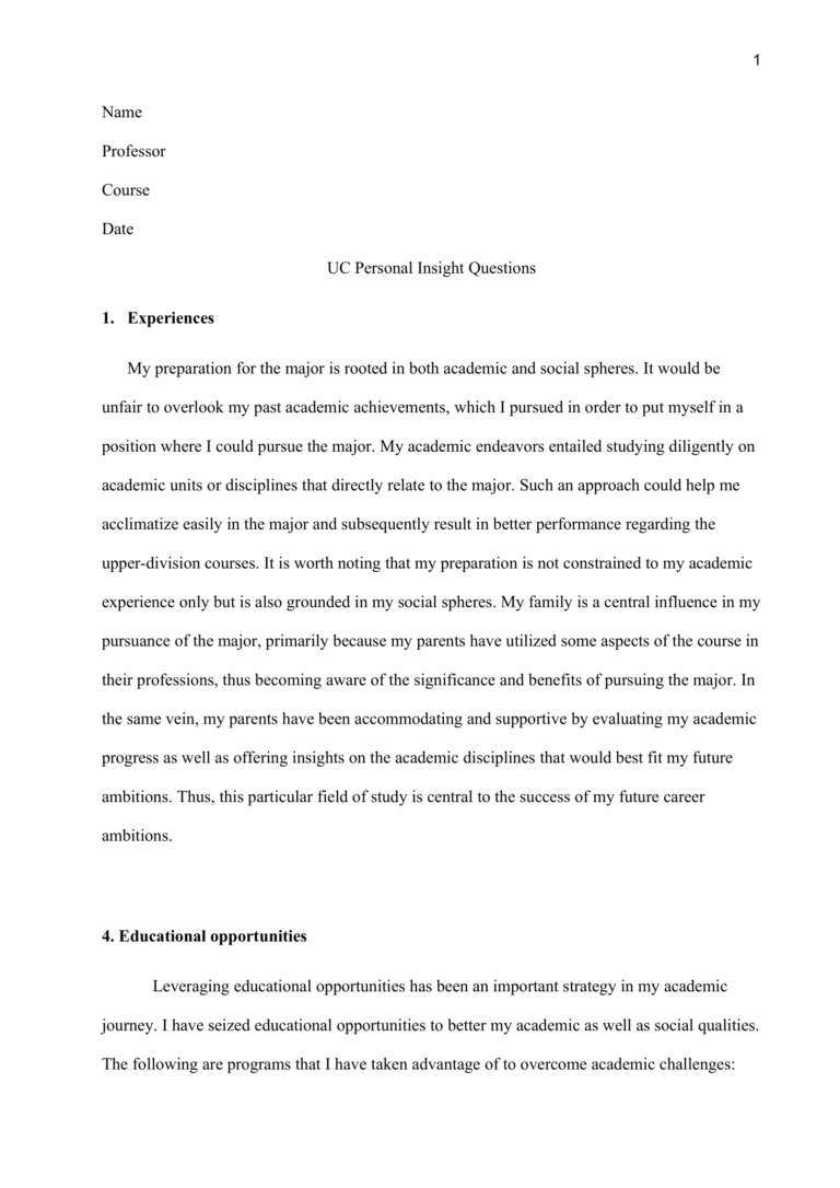 UC Essay Examples Sample ️ Bookwormlab.com